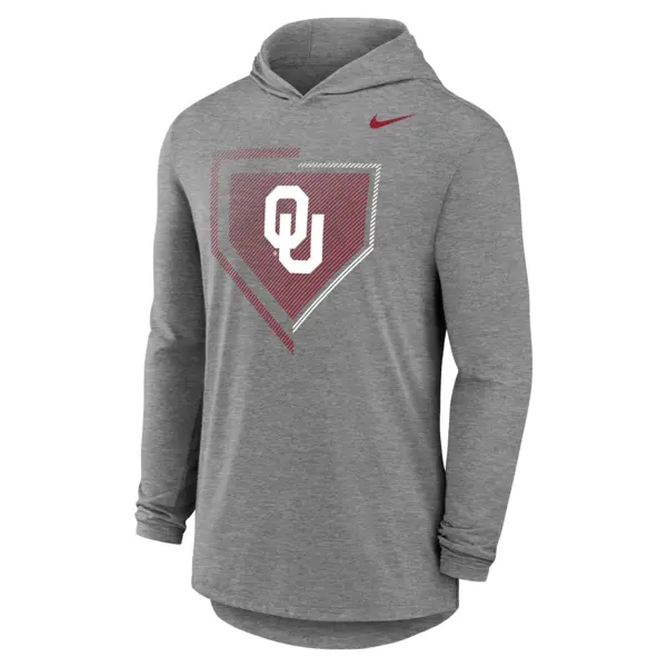 Nike College Long-sleeve Hooded Baseball T-shirt - Grey