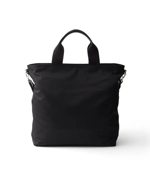 Prada Re-nylon And Leather Tote Bag - Black