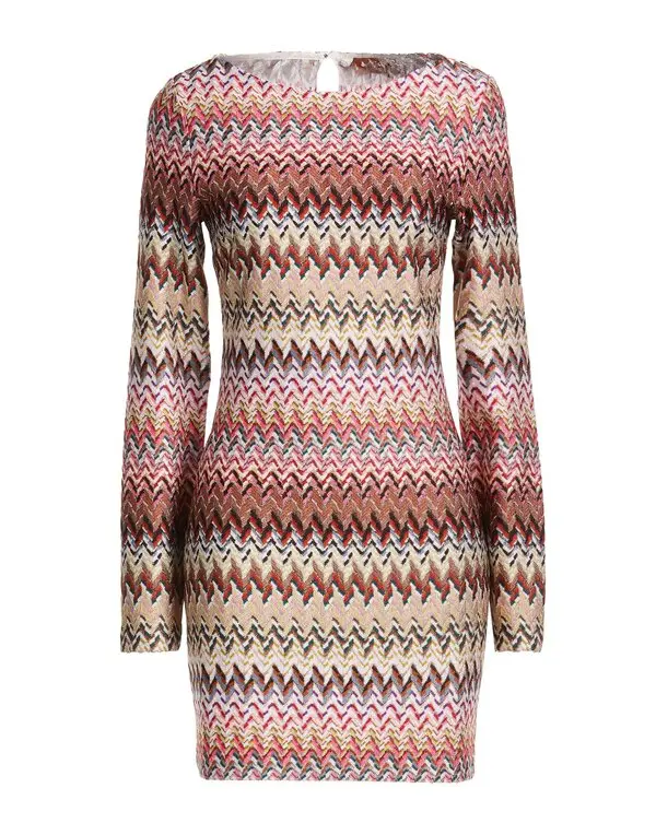 Missoni Mini Dress In Viscose, Metallic Fiber, And Polyamide - Brown
