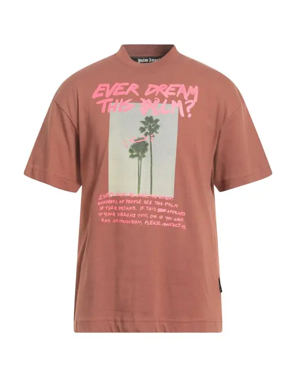Palm Angels T-shirt Light Brown Size Cotton