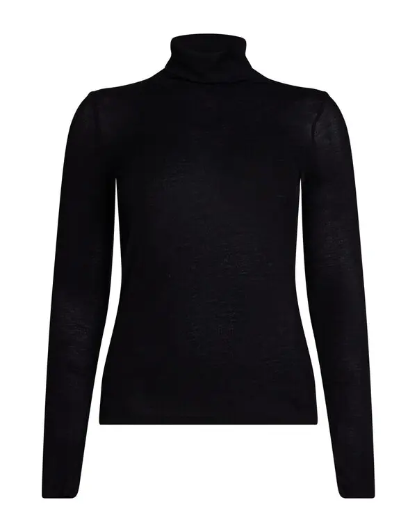 Majestic Filatures Viscose Ribbed Turtleneck Long Sleeve Top