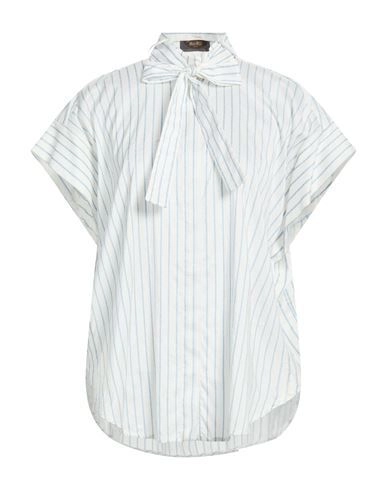 MOORER Cotton Silk Bow Blouse - Sky Blue