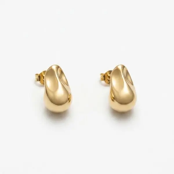 LINYA JEWELLERY Amorphous Drop Silver & Plated Earrings