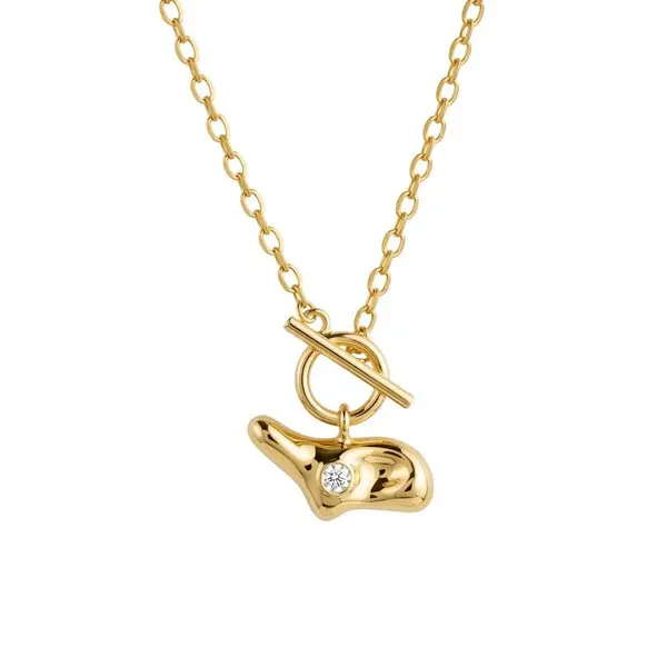 LINYA JEWELLERY Solstice Eye Detail Amorphous Chain Necklace - Gold
