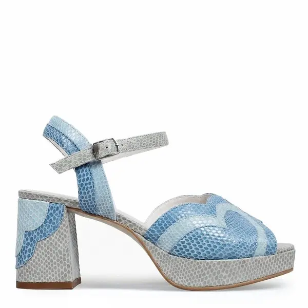 TERRY DE HAVILLAND Esme Platform Block Heel - Blue