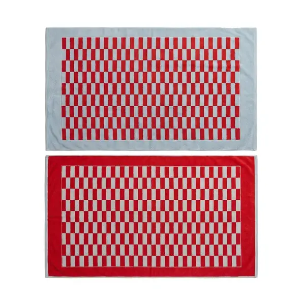 ITALIC Pietra Bath Sheet Set Of Two Sky And Tomato