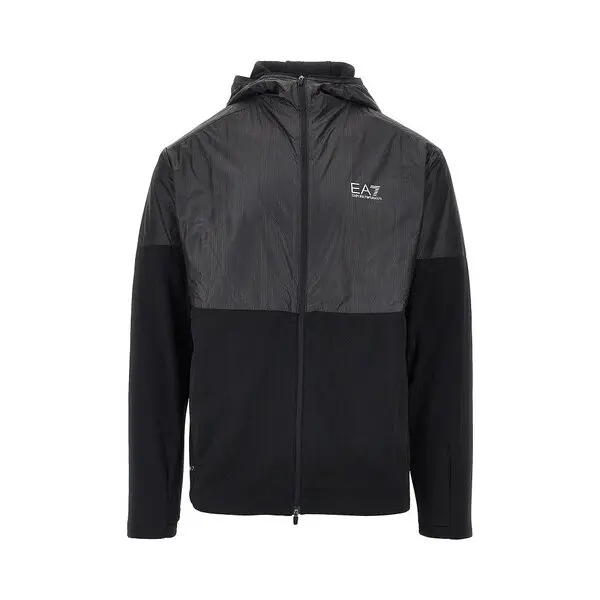 EA7 Vigor7 Full-zip Technical Hoodie - Black