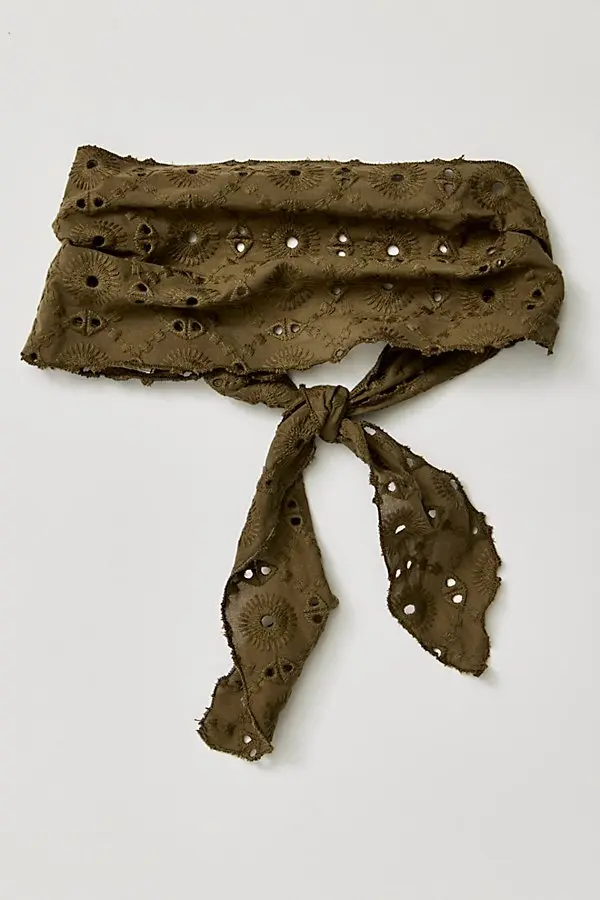 CURRIED MYRRH Shiloh Embroidered Headband - Green
