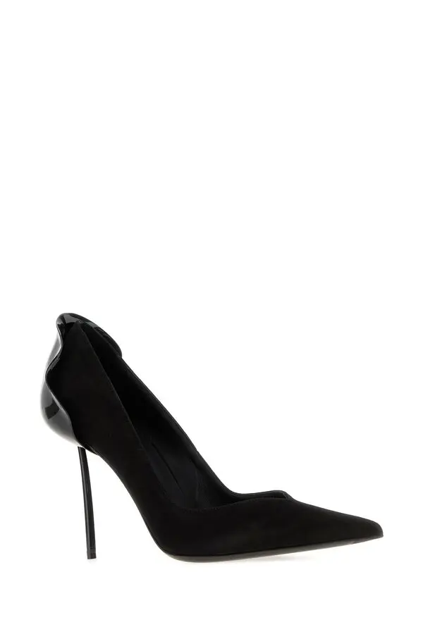 LE SILLA Suede Petalo Pumps With Patent Leather Accent