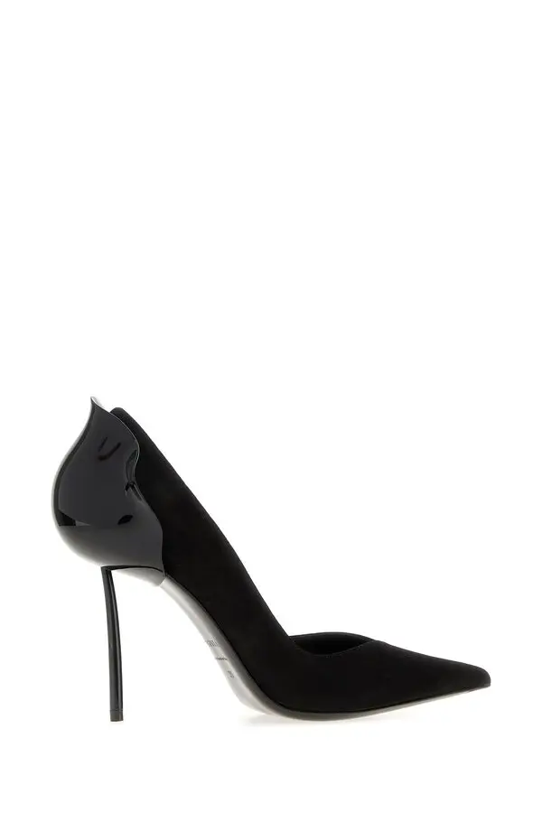 LE SILLA Suede Petalo Pumps With Patent Leather Accent