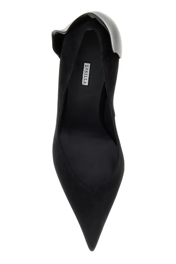 LE SILLA Suede Petalo Pumps With Patent Leather Accent