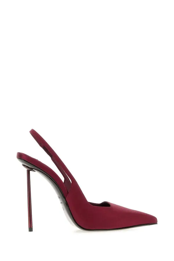 LE SILLA Burgundy Satin Amelia Pumps