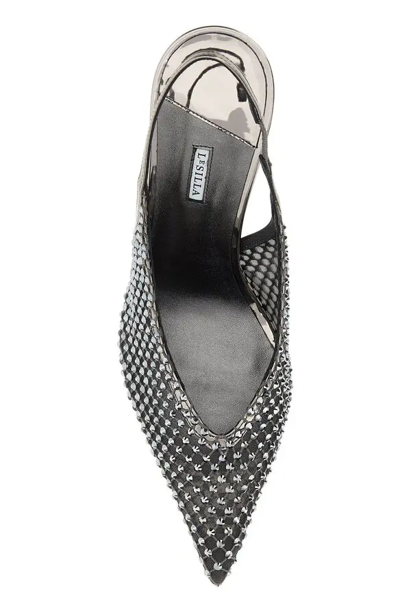 LE SILLA Embellished Mesh Gilda Pumps