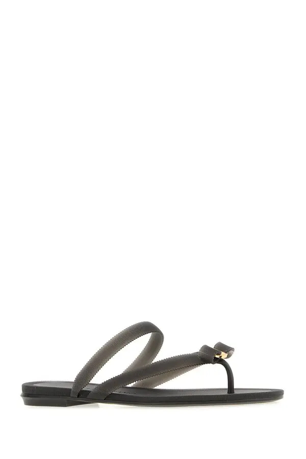 FERRAGAMO Rubber Jeans Thong Slippers