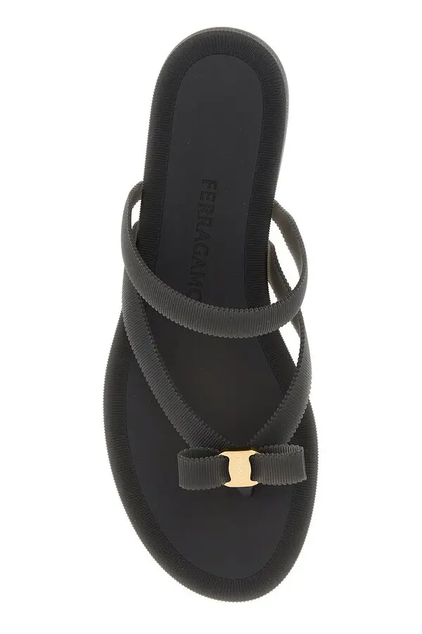 FERRAGAMO Rubber Jeans Thong Slippers