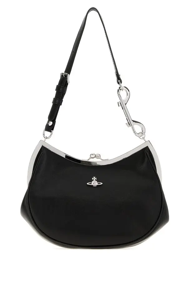 VIVIENNE WESTWOOD Leather Charm Frame Purse Shoulder Bag