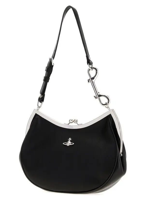 VIVIENNE WESTWOOD Leather Charm Frame Purse Shoulder Bag