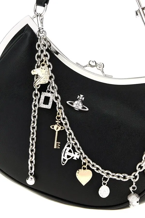 VIVIENNE WESTWOOD Leather Charm Frame Purse Shoulder Bag