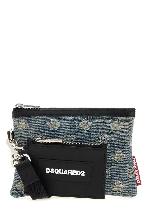 Dsquared2 Embroidered Denim Pouch