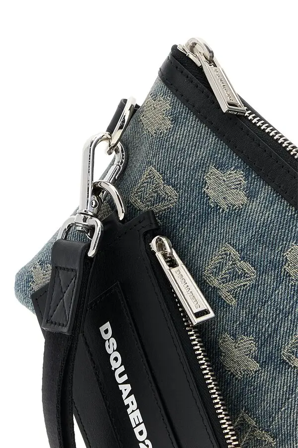 Dsquared2 Embroidered Denim Pouch