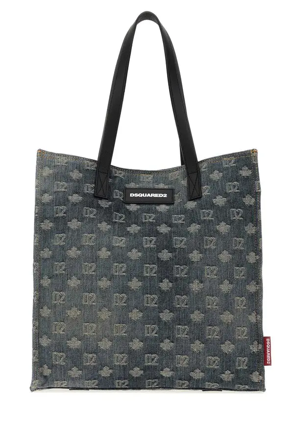 Dsquared2 Embroidered Denim Shopping Bag