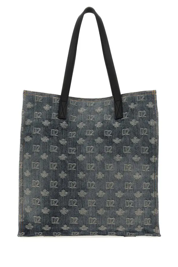 Dsquared2 Embroidered Denim Shopping Bag