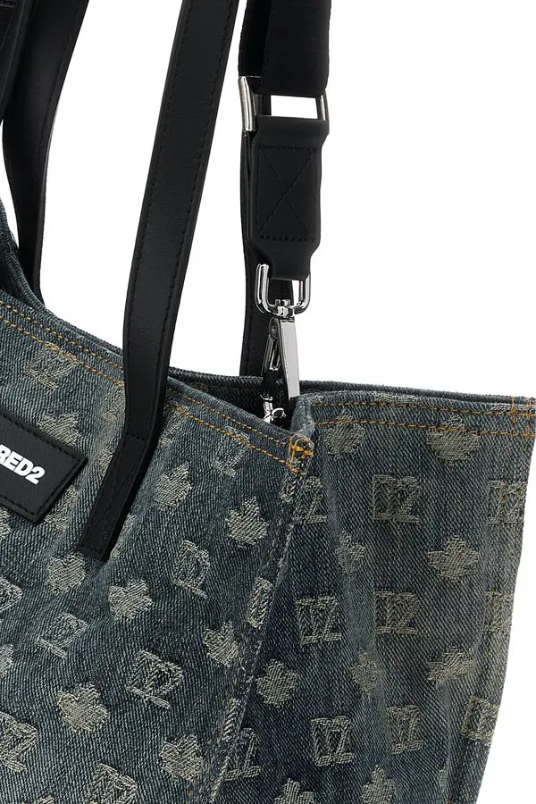 Dsquared2 Embroidered Denim Shopping Bag