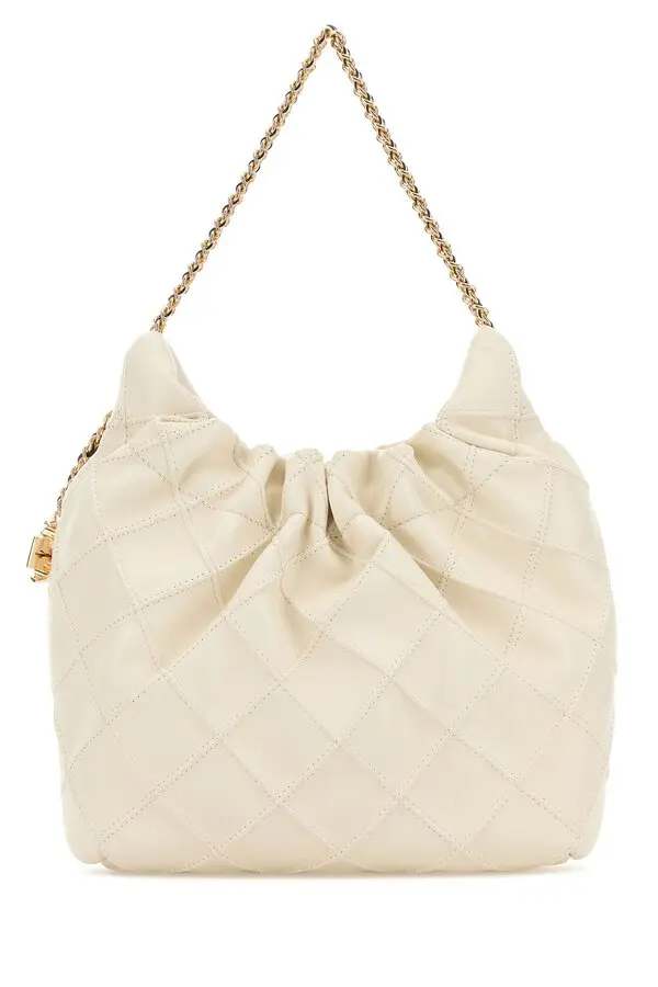 Tory Burch Ivory Leather Mini Fleming Handbag