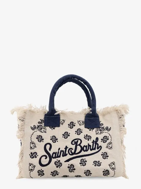 MC2 SAINT BARTH Allover Embroidery Cotton Vanity Handbag