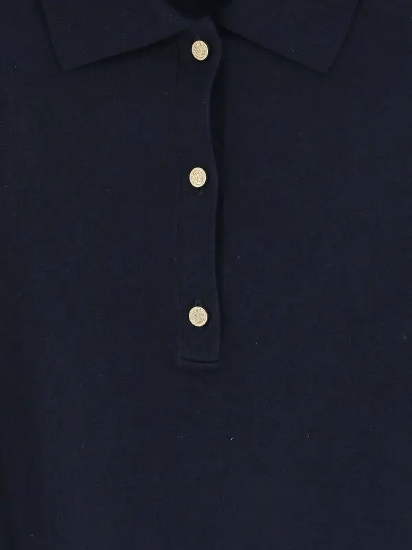 Max Mara Cotton, Silk, And Cashmere Polo Shirt - Blue