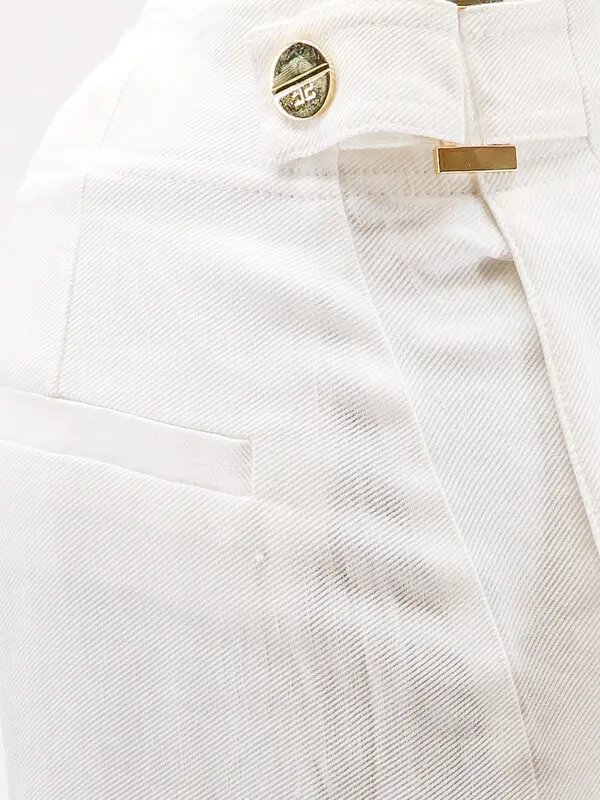 Elisabetta Franchi Daily Linen And Viscose Trousers