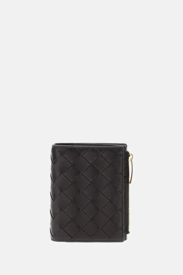Bottega Veneta Porta Carte In Pelle Intrecciato - Marrone