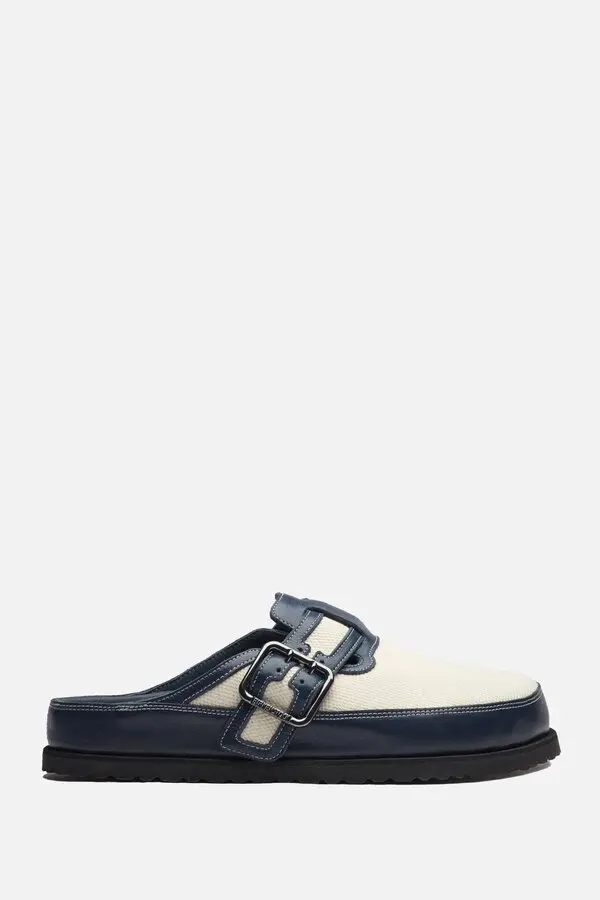BIRKENSTOCK Boston Bold Canvas Clogs - Blue