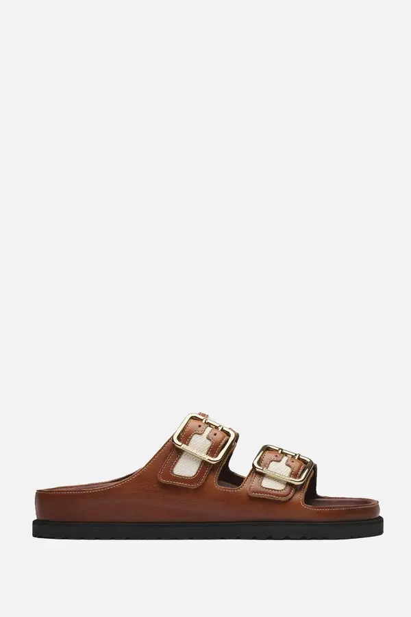 BIRKENSTOCK Arizona Bold Canvas Double Strap Sandals - Brown