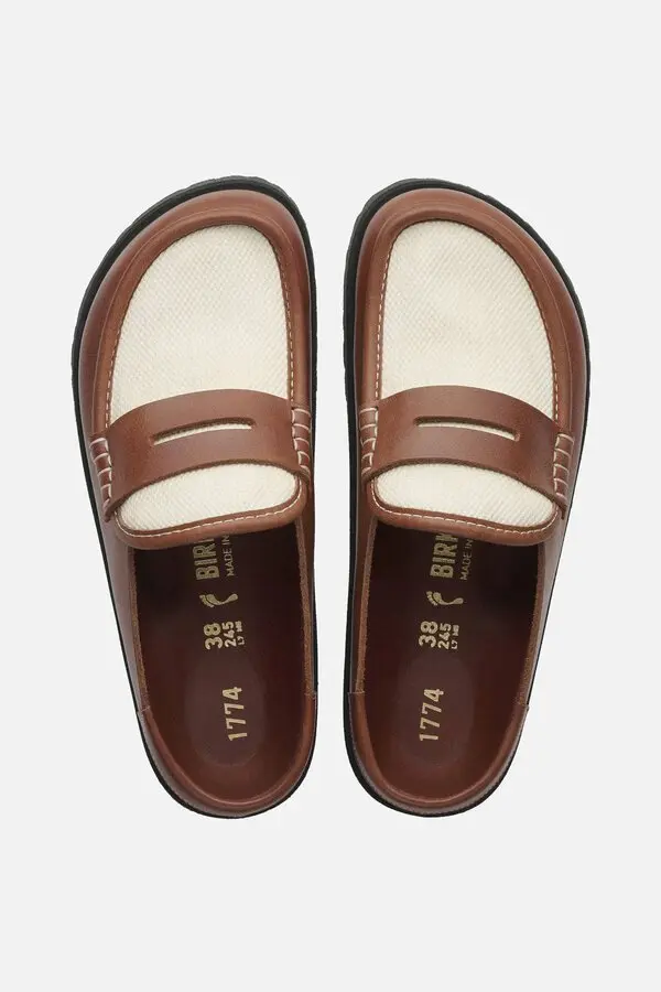BIRKENSTOCK Naples Wrapped Raffia Mules - Brown