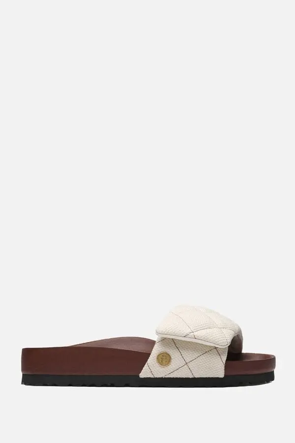 BIRKENSTOCK Padded Canvas Slides - Brown