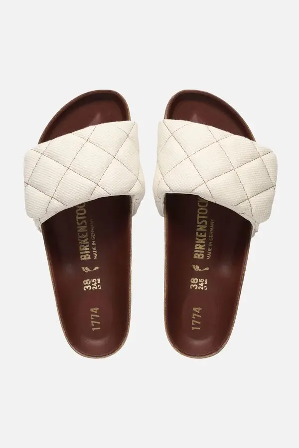 BIRKENSTOCK Padded Canvas Slides - Marrone