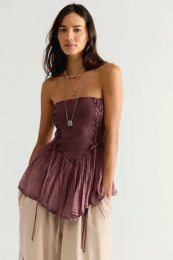 Free People Cova Tube Top - Raspberry