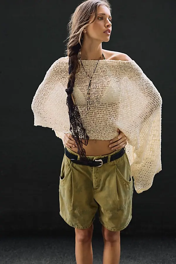 Free People Jade Knit Poncho - Ivory