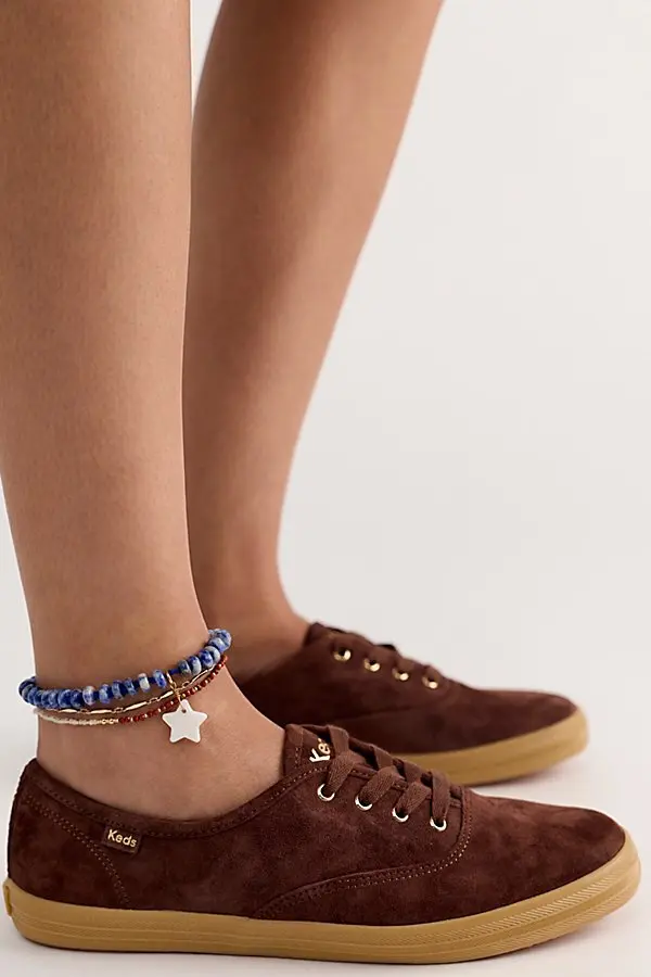 KEDS Champion Luxe Suede Lace-up Sneakers - Chocolate
