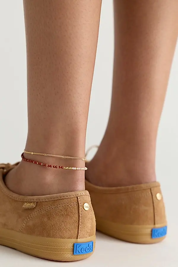 KEDS Champion Luxe Suede Lace-up Sneakers - Tan