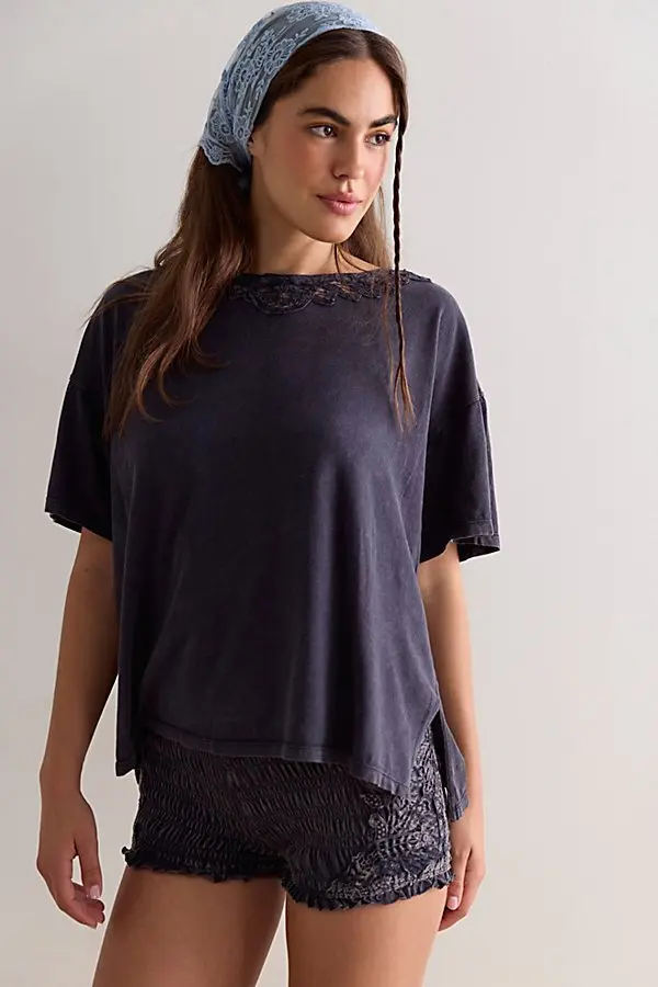 Free People Dream Haze Pj Set - Washed Black