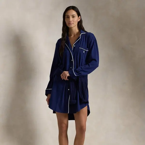 Ralph Lauren Jersey Sleep Shirt - Navy
