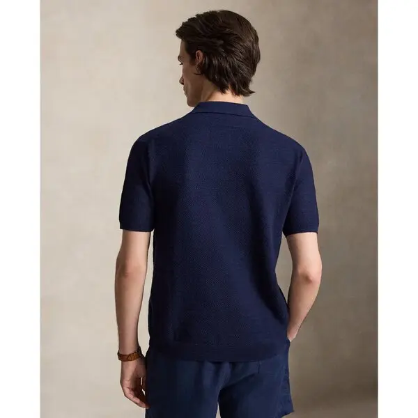Ralph Lauren Cotton-linen Camp Shirt Sweater - Bright Navy