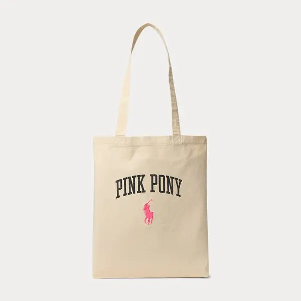 Ralph Lauren Pink Pony Canvas Shopper Tote