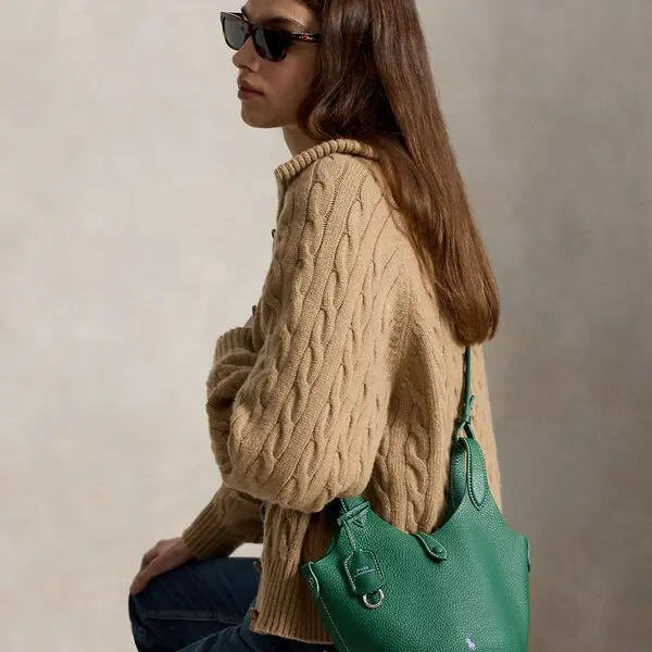 Ralph Lauren Polo Play Leather Small Tote & Crossbody - Juniper