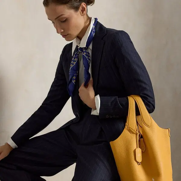 Ralph Lauren Polo Play Leather Tote - Mango