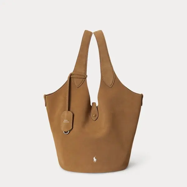 Ralph Lauren Polo Play Suede Tote - Caramel
