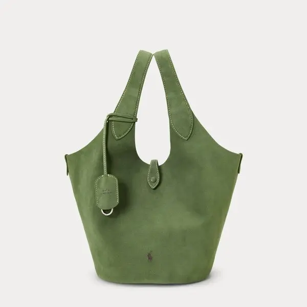 Ralph Lauren Polo Play Suede Tote - Pesto