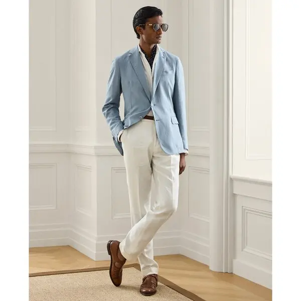 Ralph Lauren Hadley Hand-tailored Silk-linen Jacket